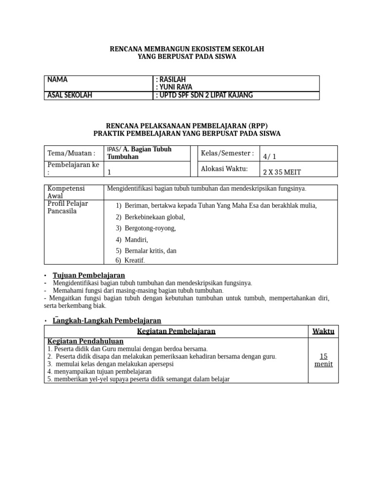 Lembar Kerja 3. Demonstrasi Kontekstual (Merancang Ekosistem Dan Pembelajaran) Kelompok Guru ...