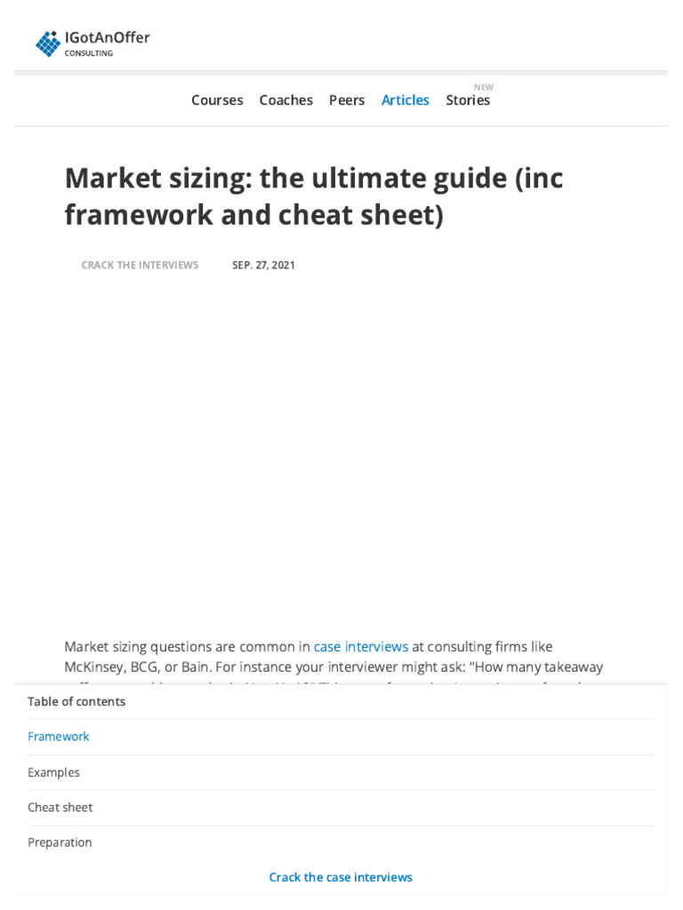 Market Sizing - The Ultimate Guide (Inc Framework and Cheat Sheet ...