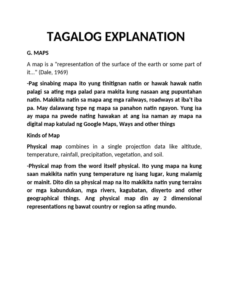 Tagalog Explanation April Lara Map | PDF