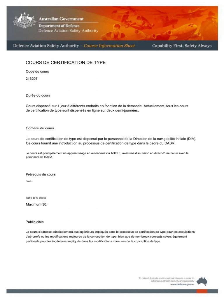 Course Information - Type Certification Course - 2 | PDF