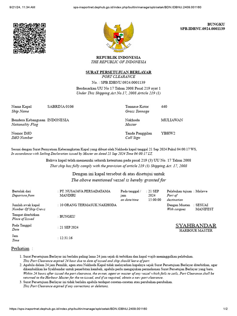 SPB Spob. Sabrina 0106 | PDF