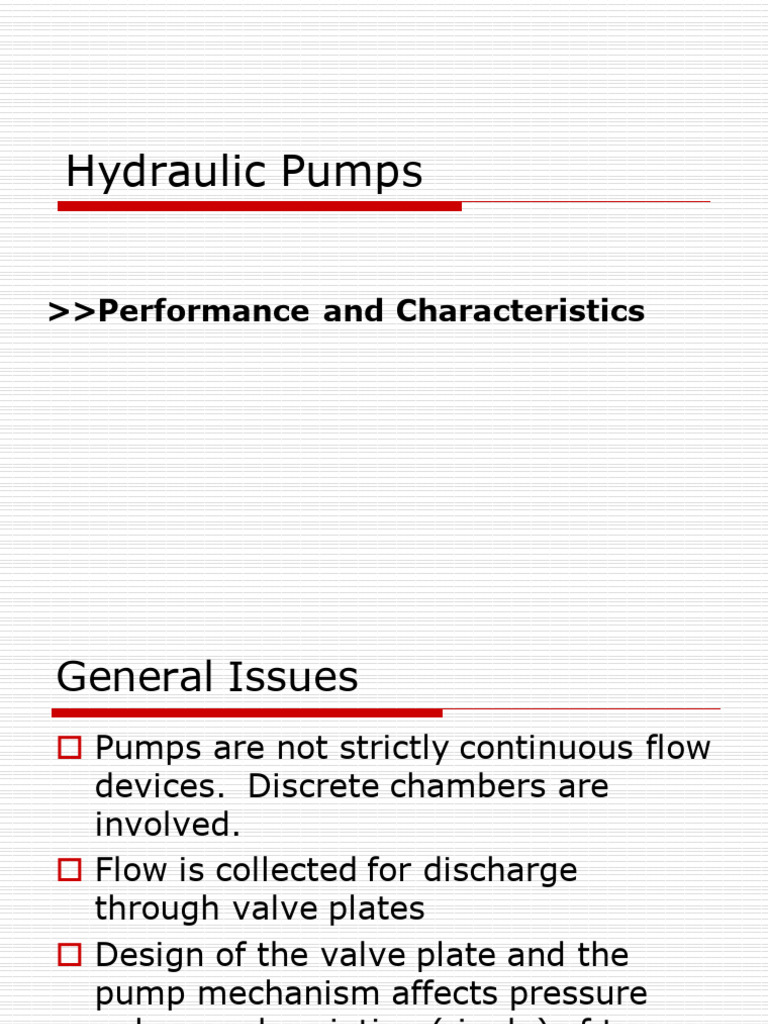 Hydraulic Pumps__Performance and Characteristics | PDF