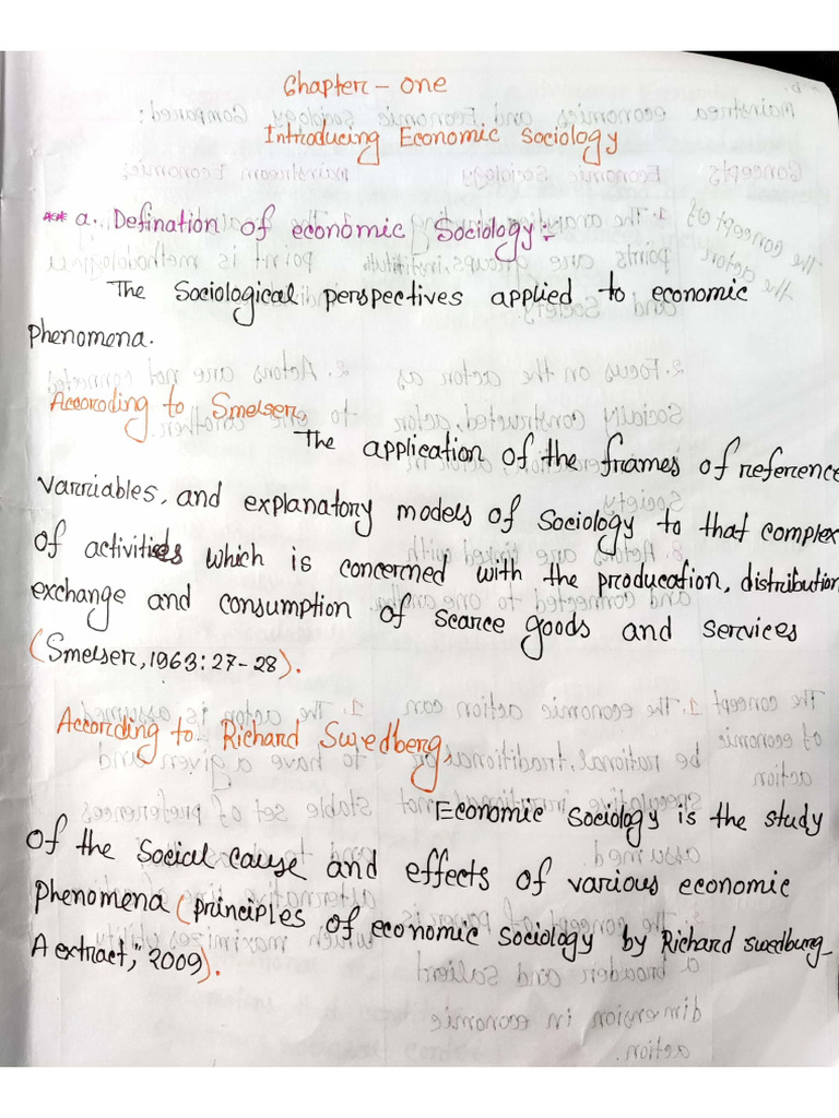 Economy Sociology 1 & 4 Chapter | PDF