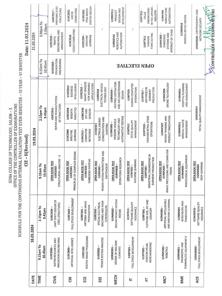 Revised CIE 2 For 3rd Year | PDF
