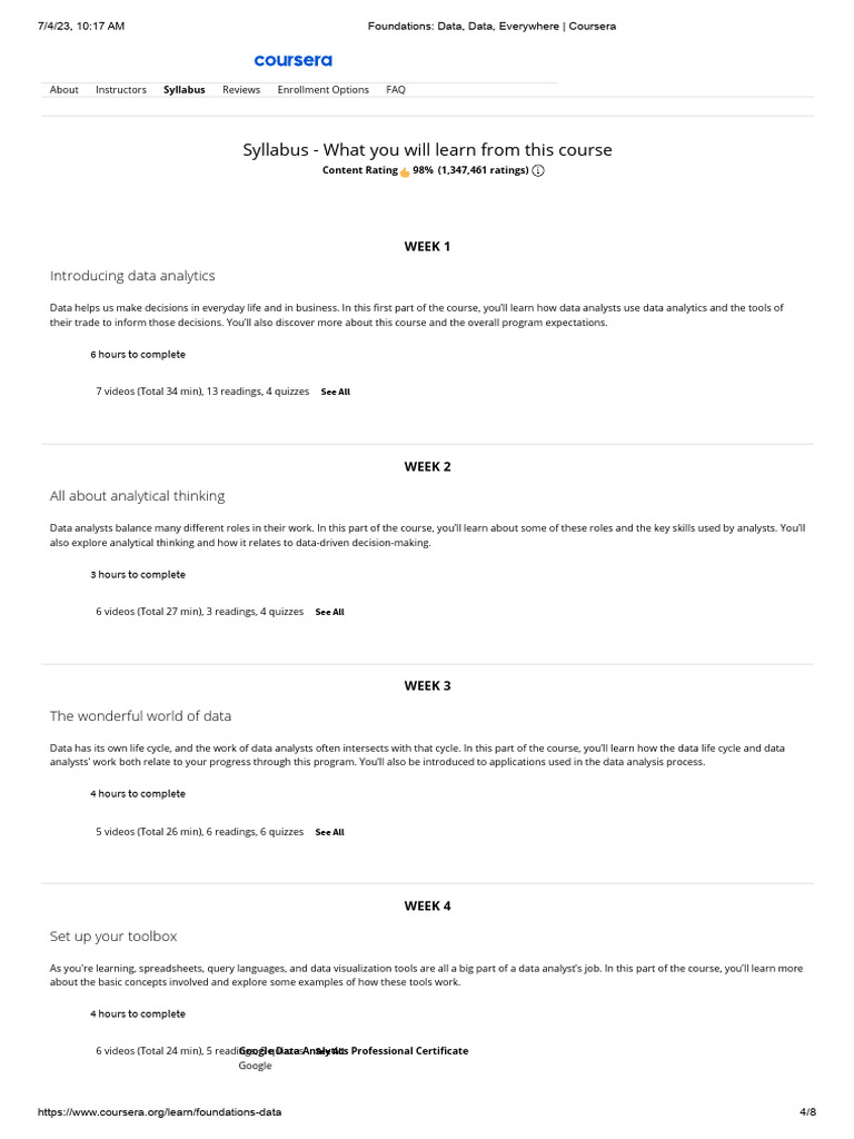 Foundations_ Data, Data, Everywhere _ Coursera | PDF