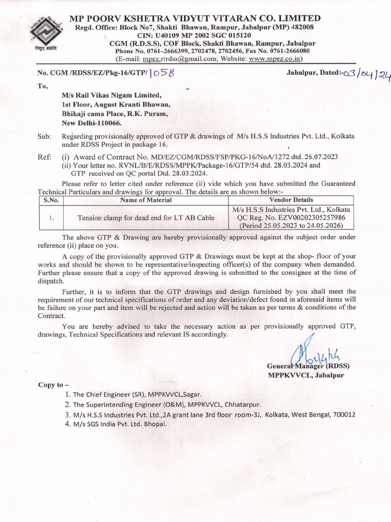 1058 Dtd. 03.04.2024 GTP & Drawings Pkg. 16 | PDF
