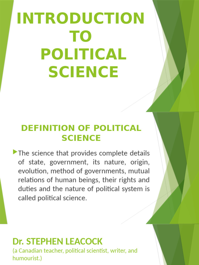 Introduction To Political Science (Lecture 1) | PDF