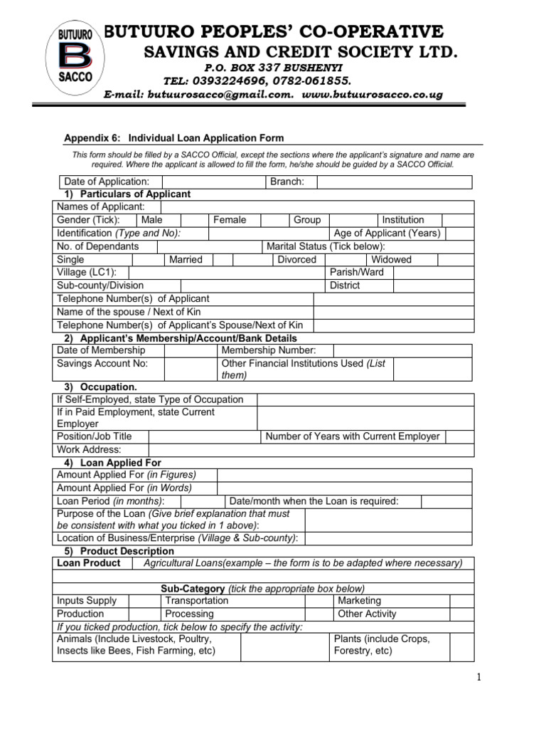 Loan Application Form | PDF | Loans | Business