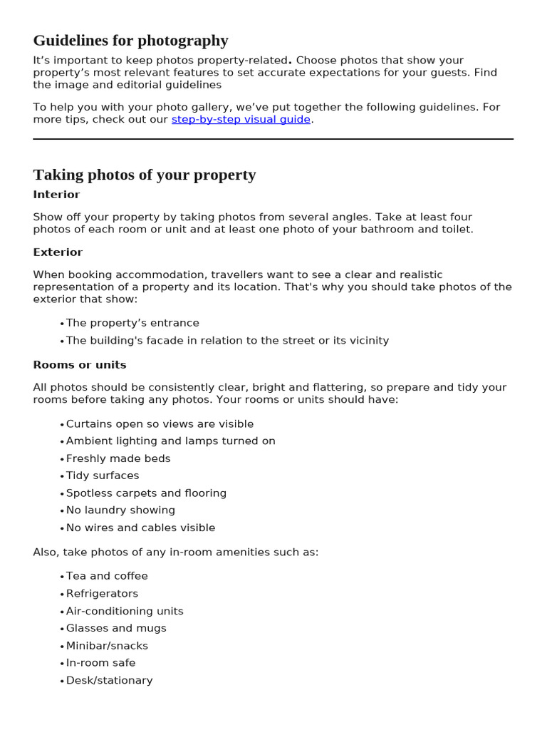Guidelines for photography | PDF