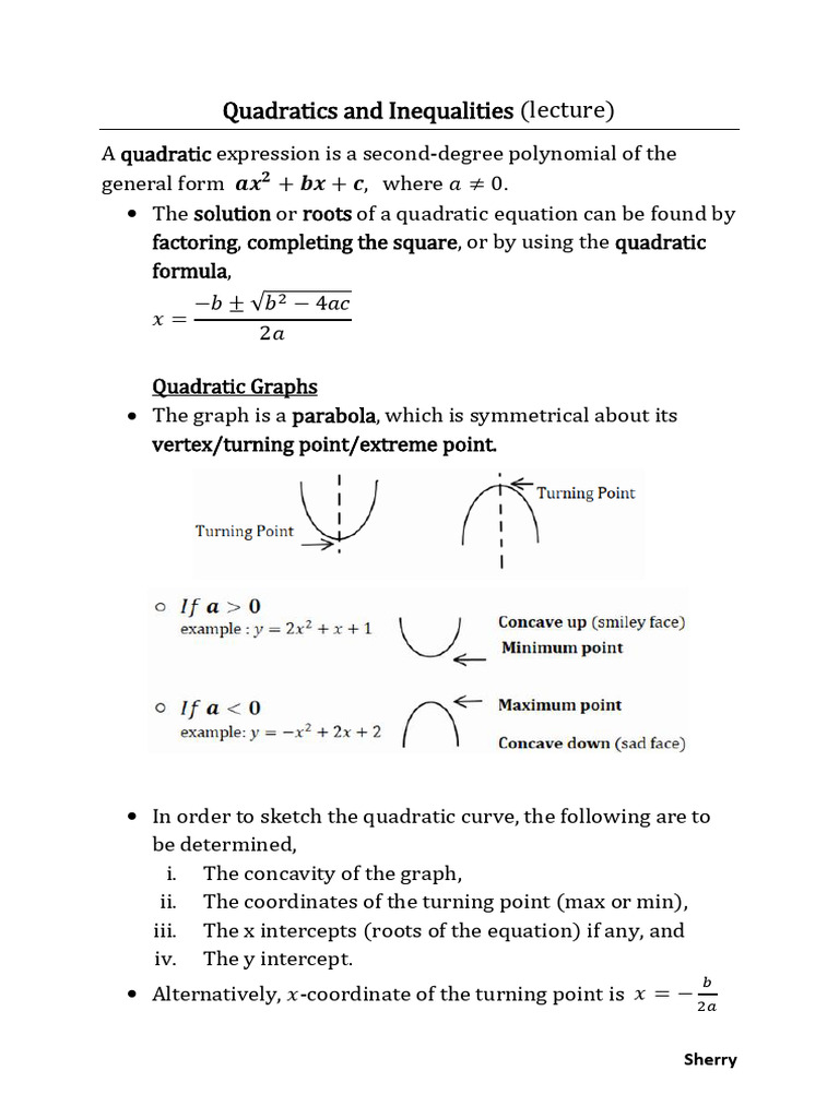 Quadratics | PDF