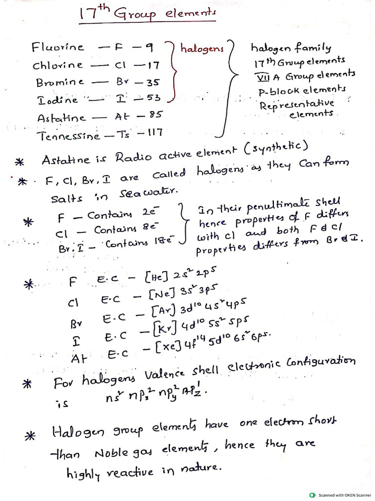 17 TH Group Elements | PDF
