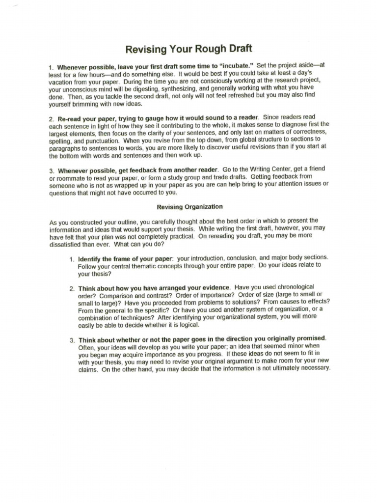 Revising Your Rough Draft | PDF