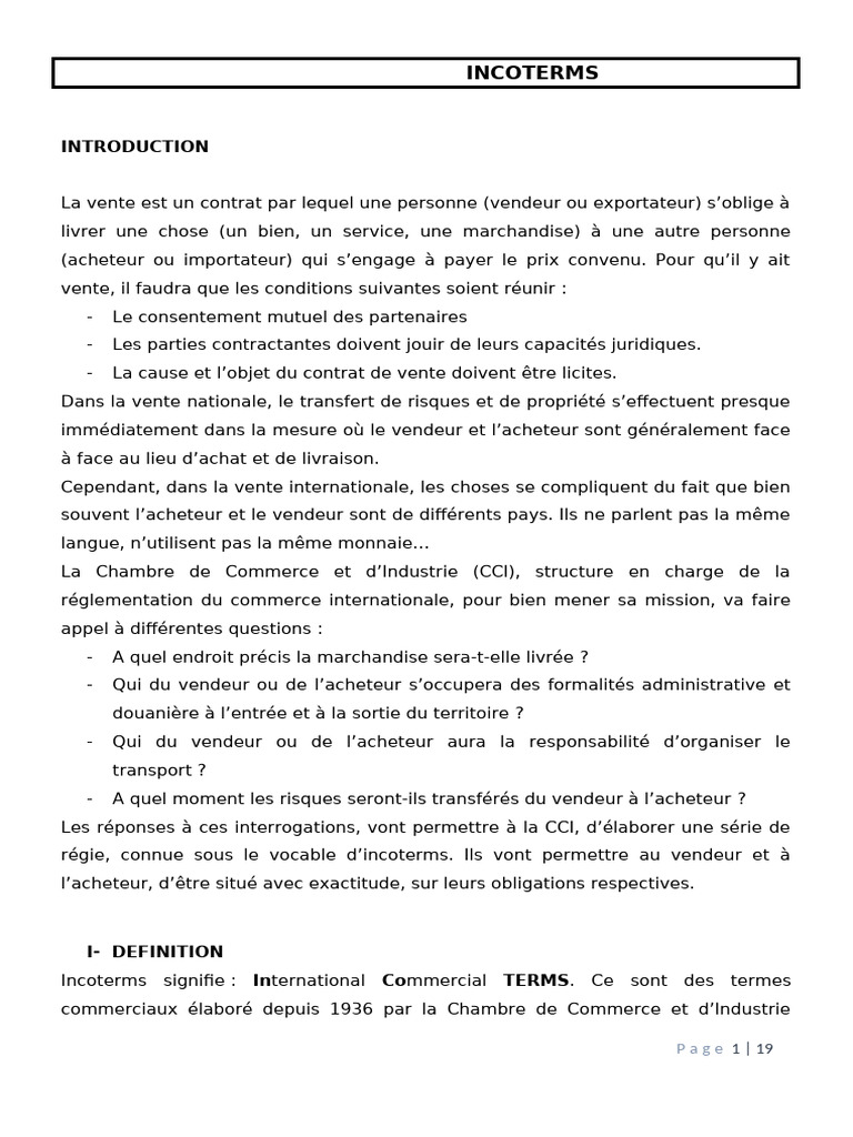 Incoterms 2020 - Import-Export | PDF