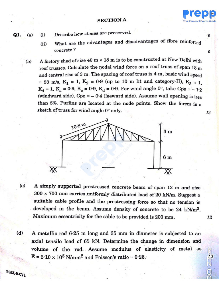 UPSC ESE Mains 2024 Civil Engineering Paper | PDF | Bending | Beam (Structure)