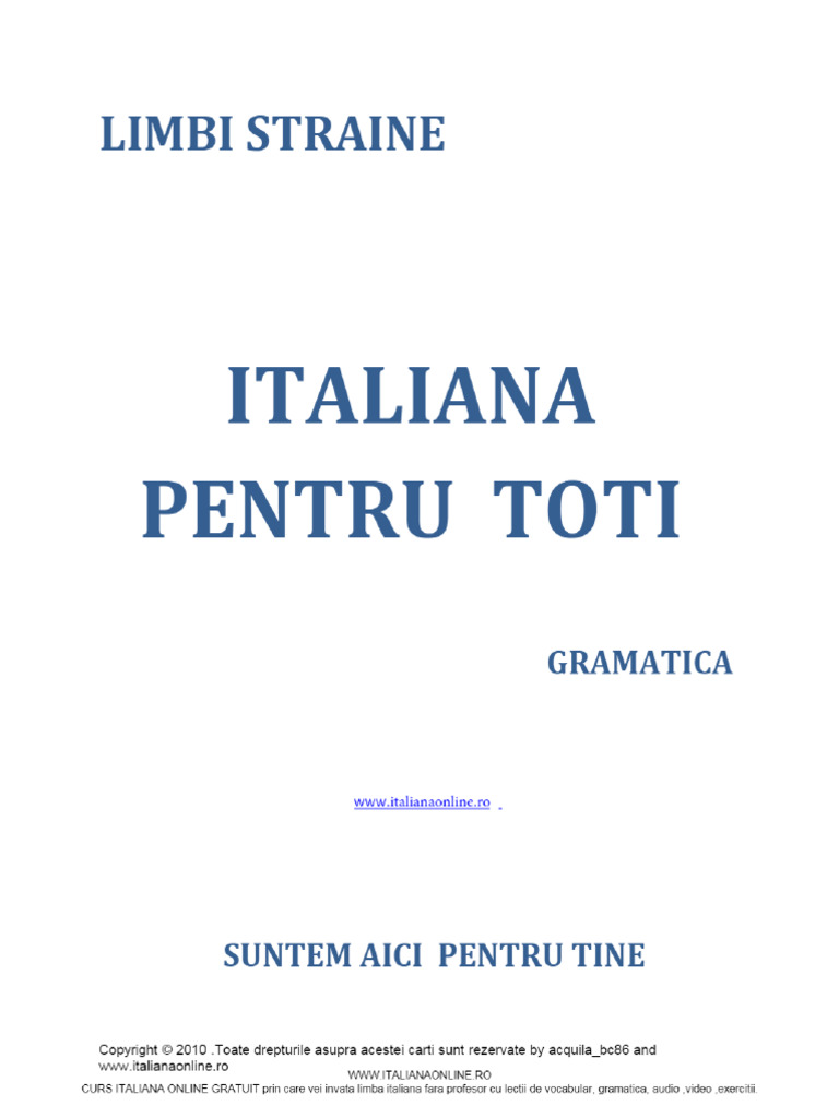 Carte Italiana GRAMATICA Noua - PDF - TOAZ - Info | PDF