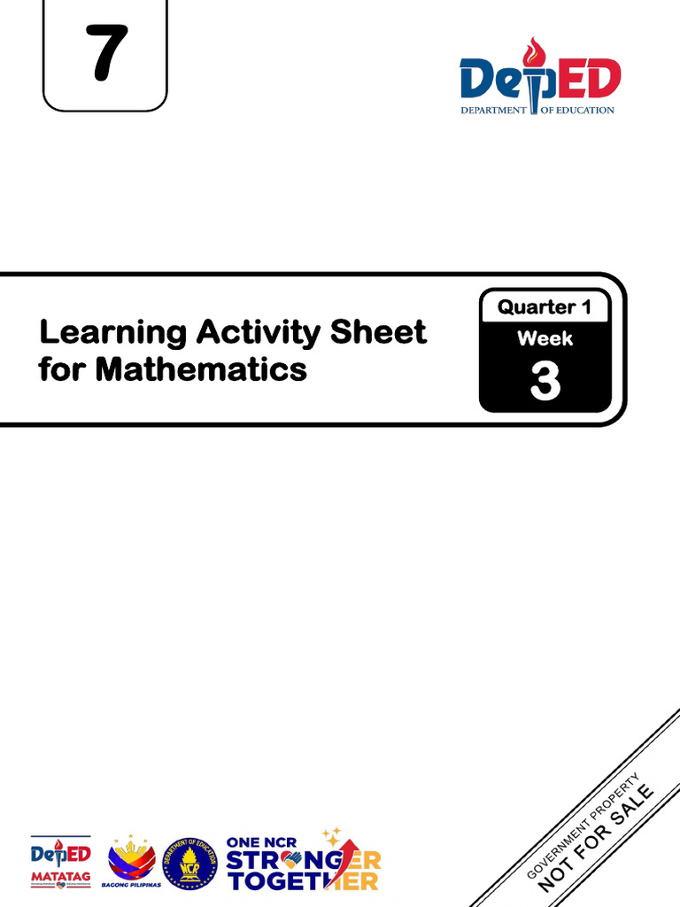 LAS G7 Mathematics Q1 Wk3 FV | PDF