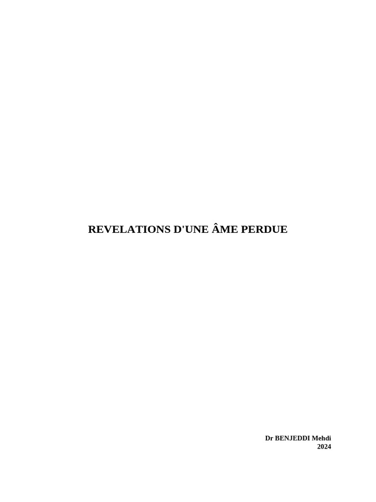 Révélations D'une Âme Perdue | PDF