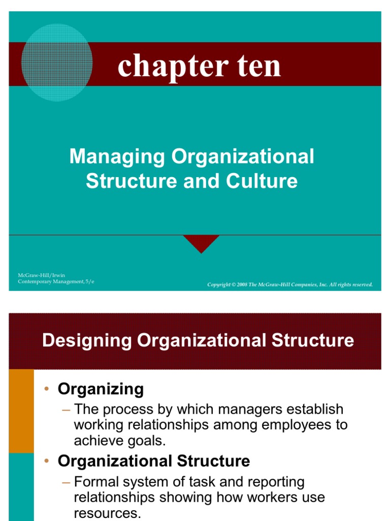 Contemporary Management Chapter10 | PDF | Organizational Structure ...
