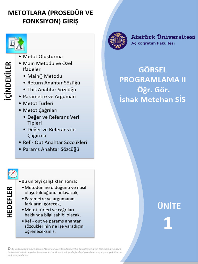 Görsel Programlama 2 - Tüm Ünite Konuları | PDF