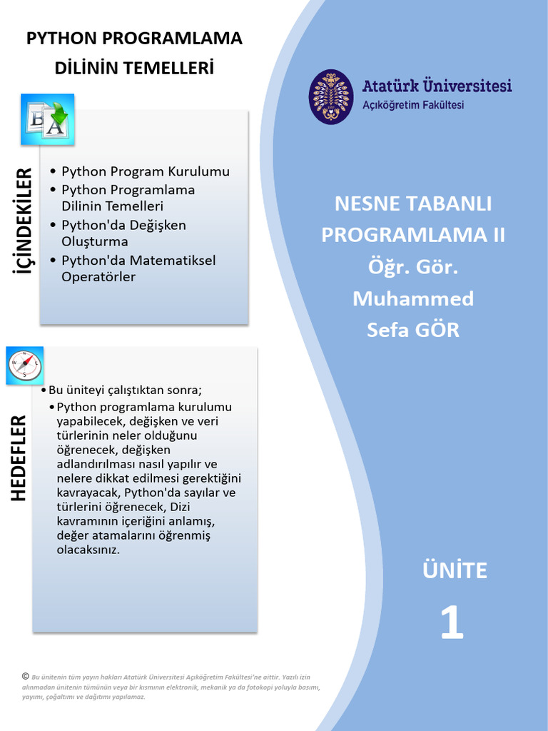 Nesne Tabanlı Programlama 2 - Tüm Ünite Konuları | PDF