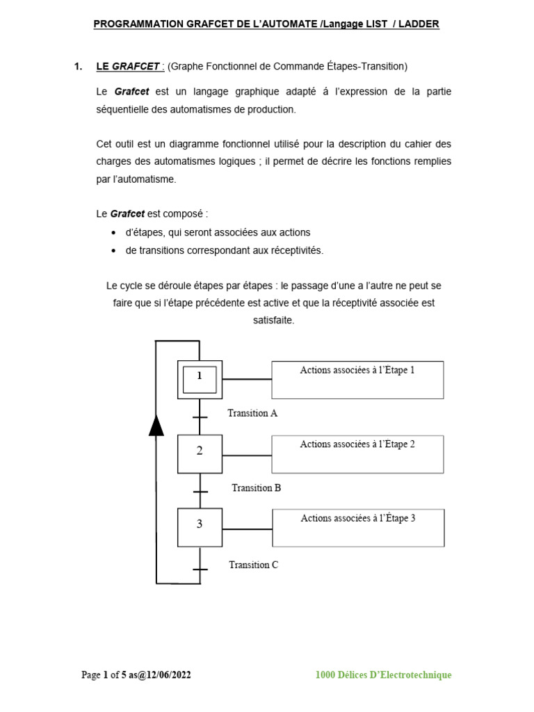 Programmation Des Grafcets1 | PDF