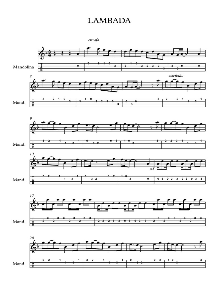 LAMBADA - Partitura Completa | PDF