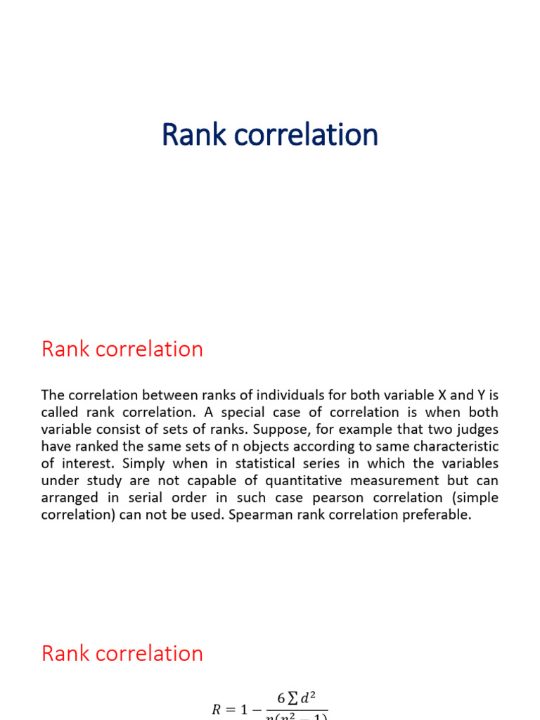 Rank Correlation | PDF