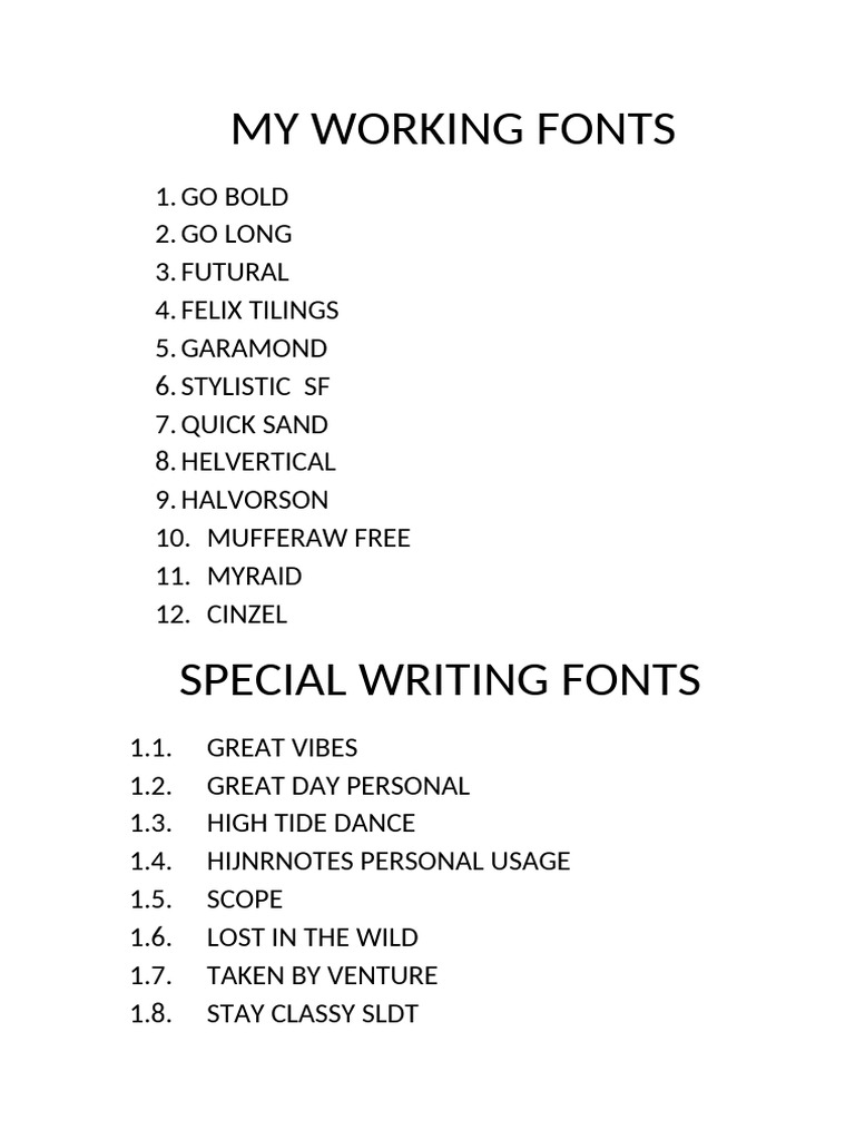 My Working Font | PDF