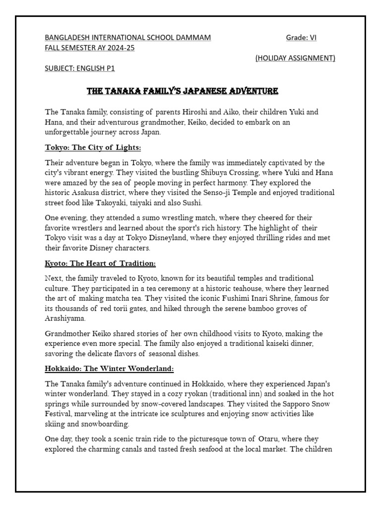 The Tanaka Family | PDF
