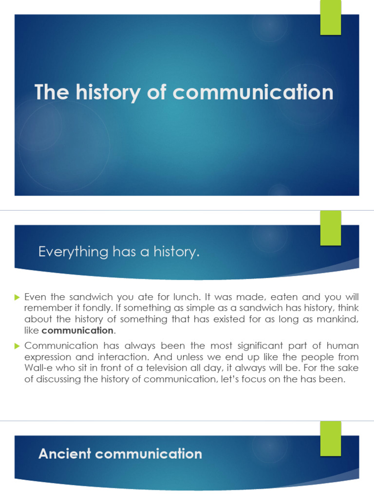 The History of Communication | PDF | Communication | Printing