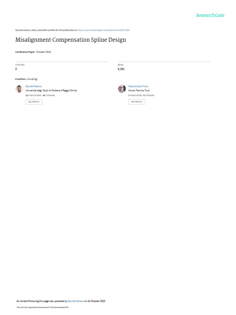 Misalignment Compensation Spline Design | PDF