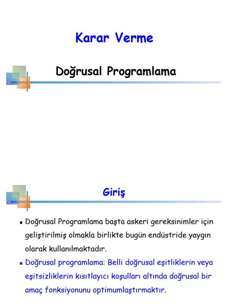 3 Doğrusal Programlama | PDF