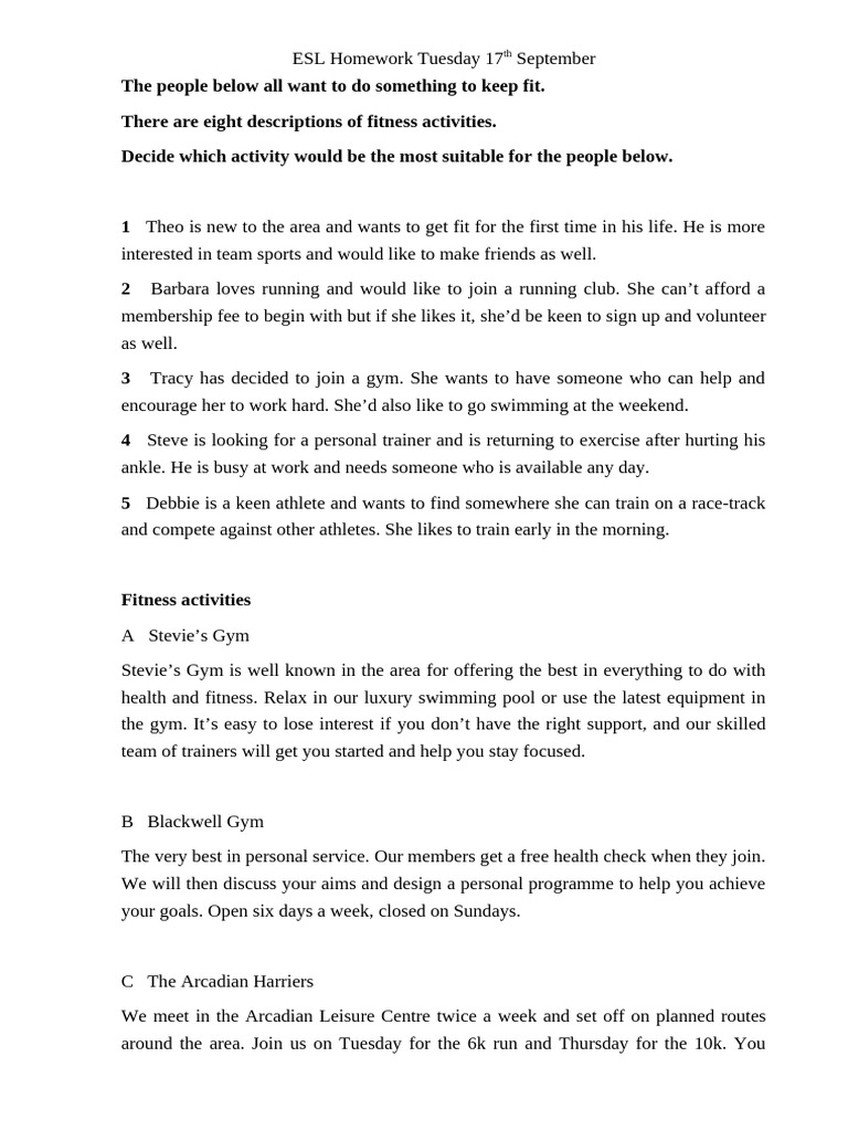 Test Question Practice ESL | PDF