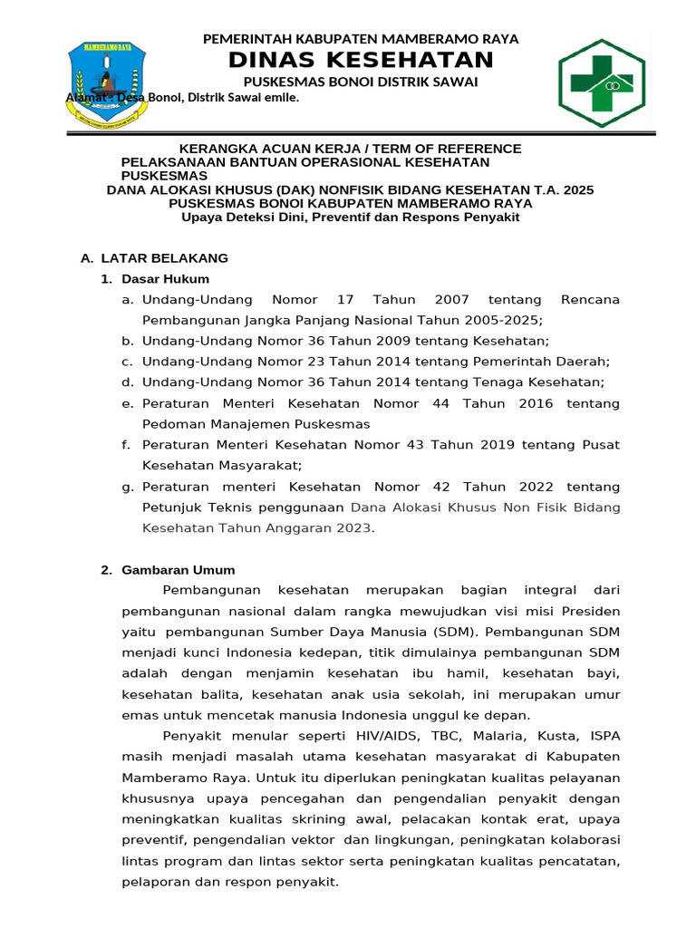 Tor Dan Rab Deteksi Dini Penyakit Tidak Menular | PDF Tor Dan Rab Deteksi Dini Penyakit Tidak Menular | PDF