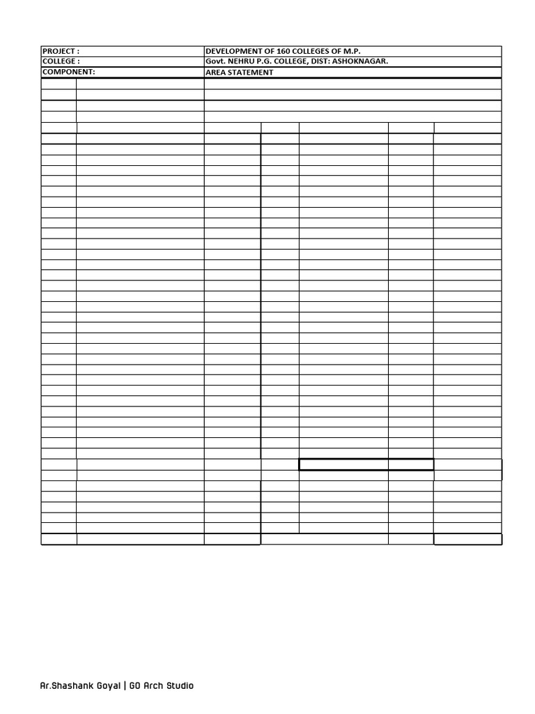 area statement | PDF