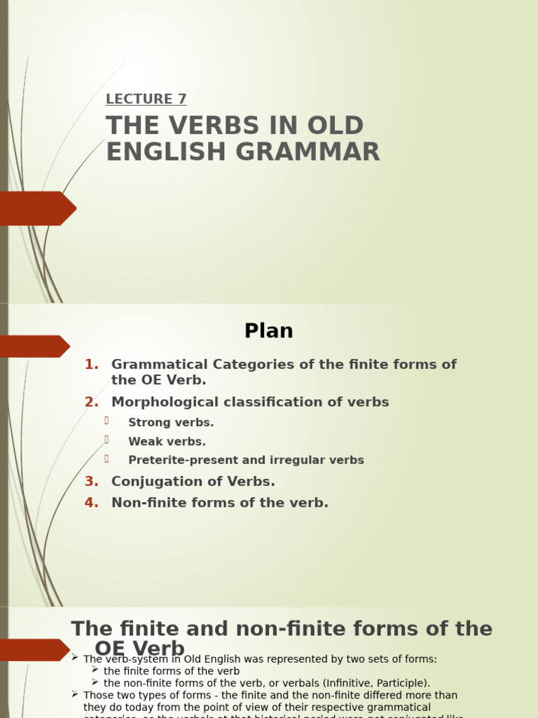 The Verbs of OE | PDF