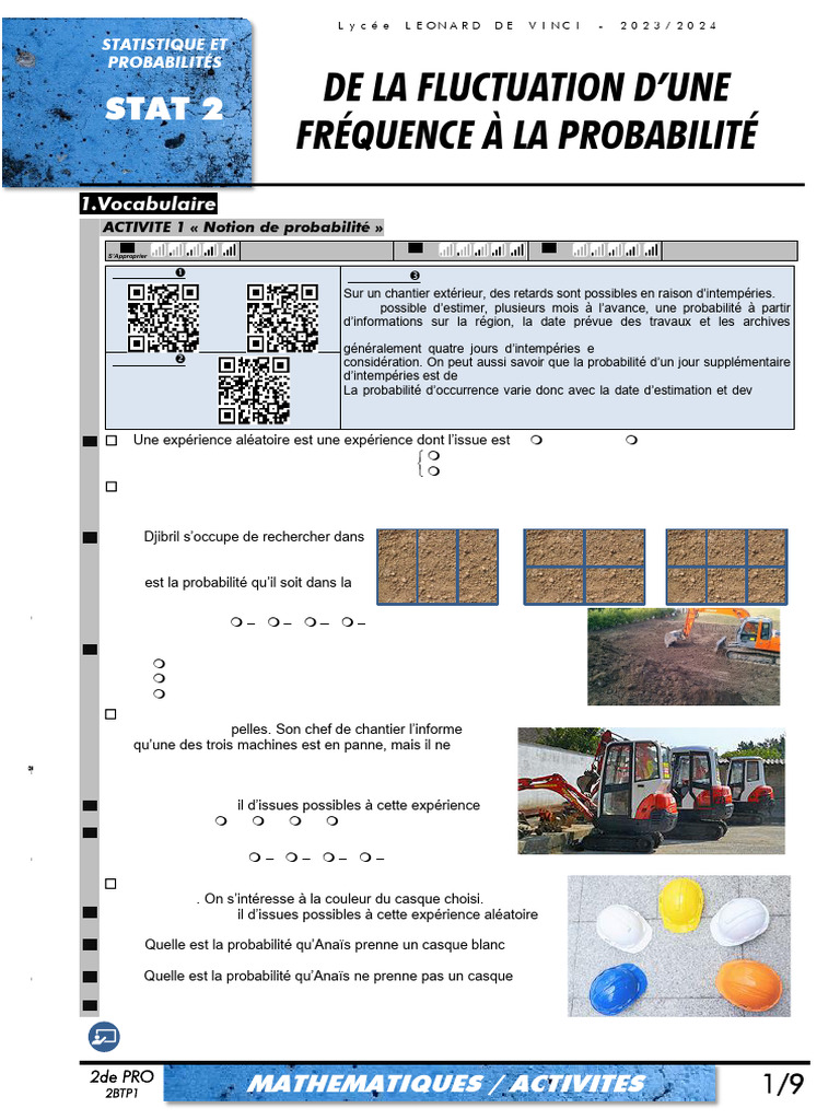 2BTP1 2324 M STAT 2 AC Frequence Et Probabilite | PDF