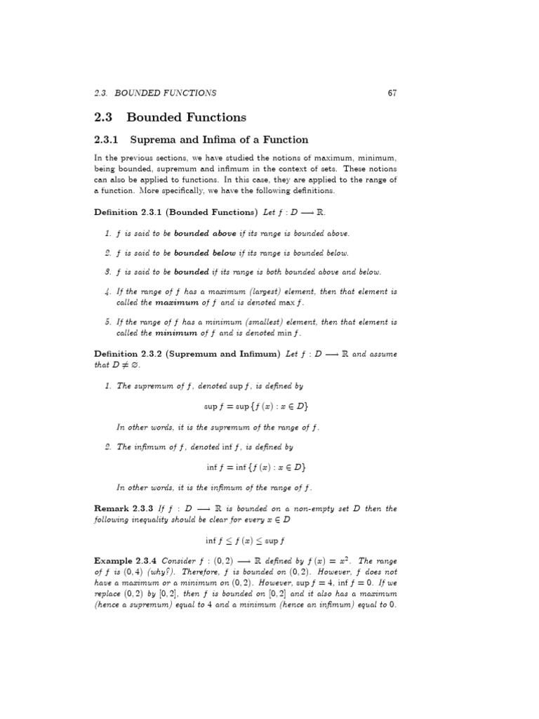 Bounded Functions | PDF