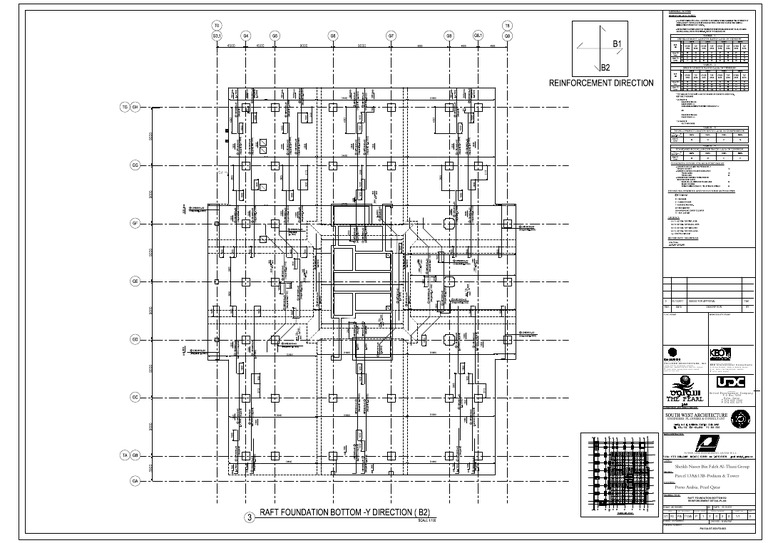 3 Raft Foundation-Bottom B2-Reinforcement Detail-Plan | PDF