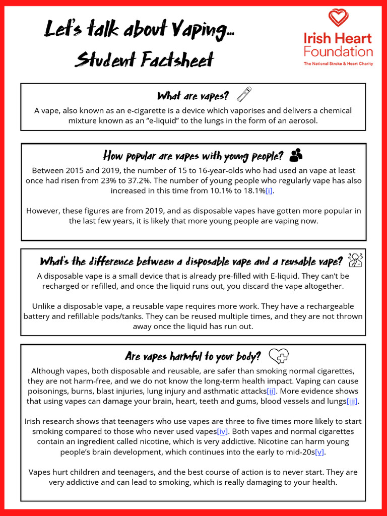 Lets Talk About Vaping Student Fact Sheet | PDF