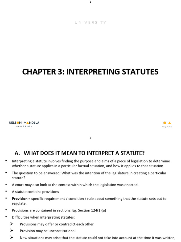 Chapter 3 - Interpreting Statutes | PDF