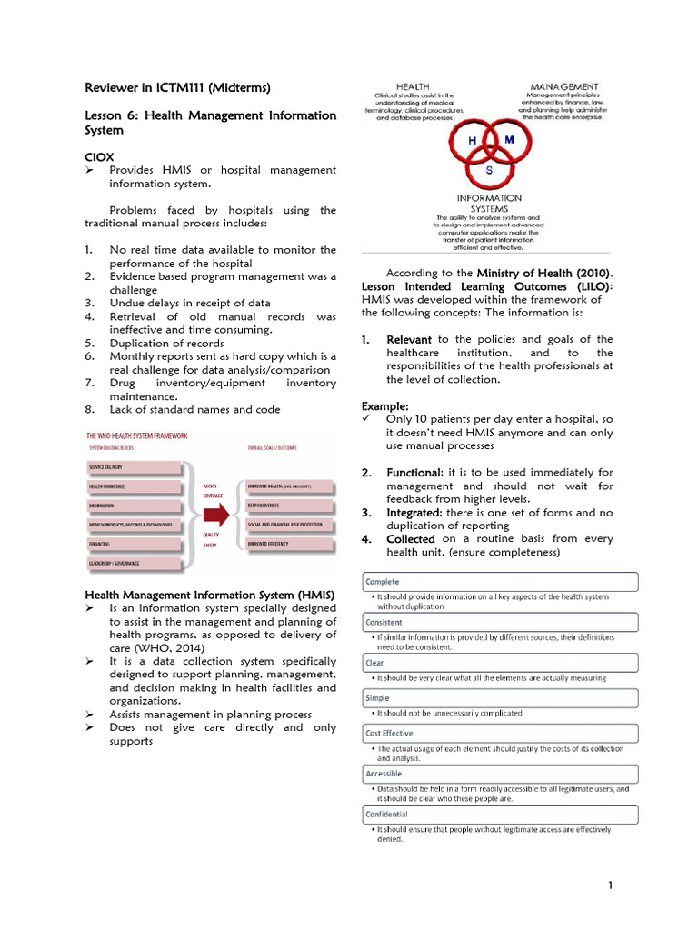 Reviewer in ICTM111 (Midterms) | PDF