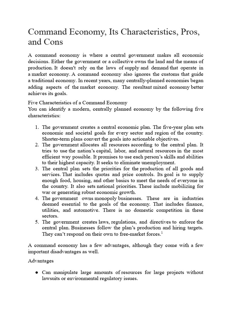 Command Economy | PDF