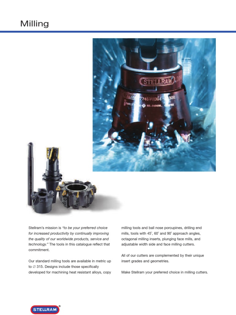 Stellram Milling Tool Catalogue | PDF | Steel | Alloy