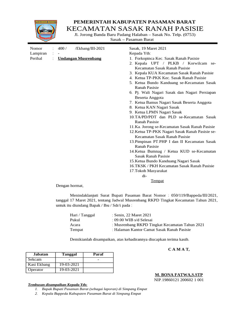Undangan Musrenbang 1 | PDF