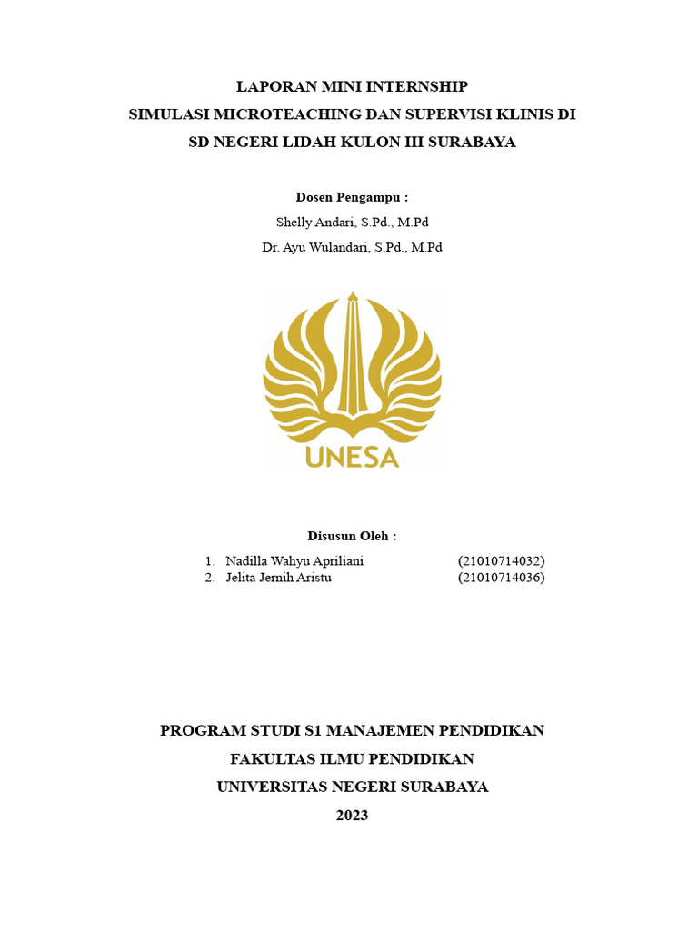 Kelompok 10 - Laporan Mini Internship Mata Kuliah Supervisi Klinis Dan ...