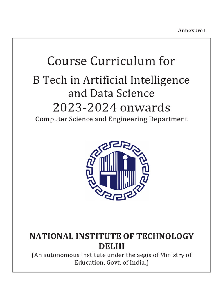 Annexure I - B.Tech CSE (AI-DS) Syllabus 2023-24 - New | PDF | Engineering | Artificial Intelligence
