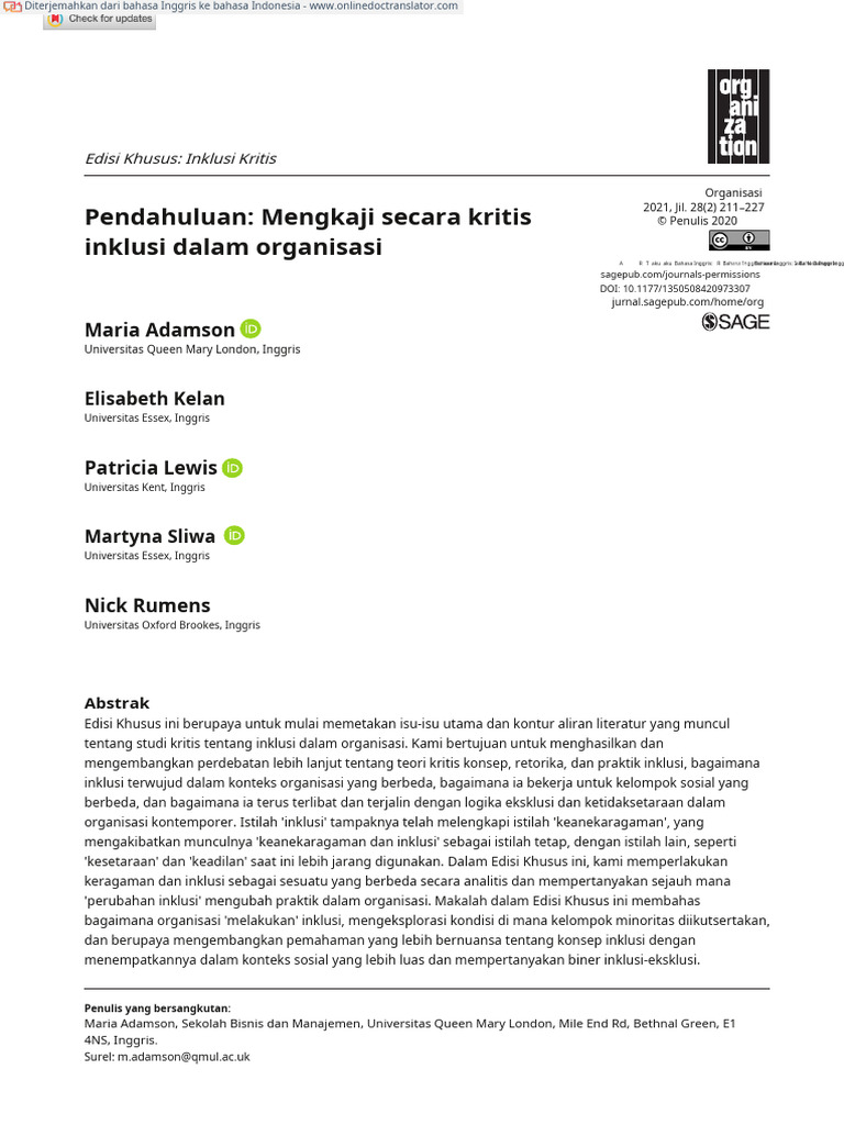 Adamson Et Al 2020 Introduction Critically Interrogating Inclusion in ...
