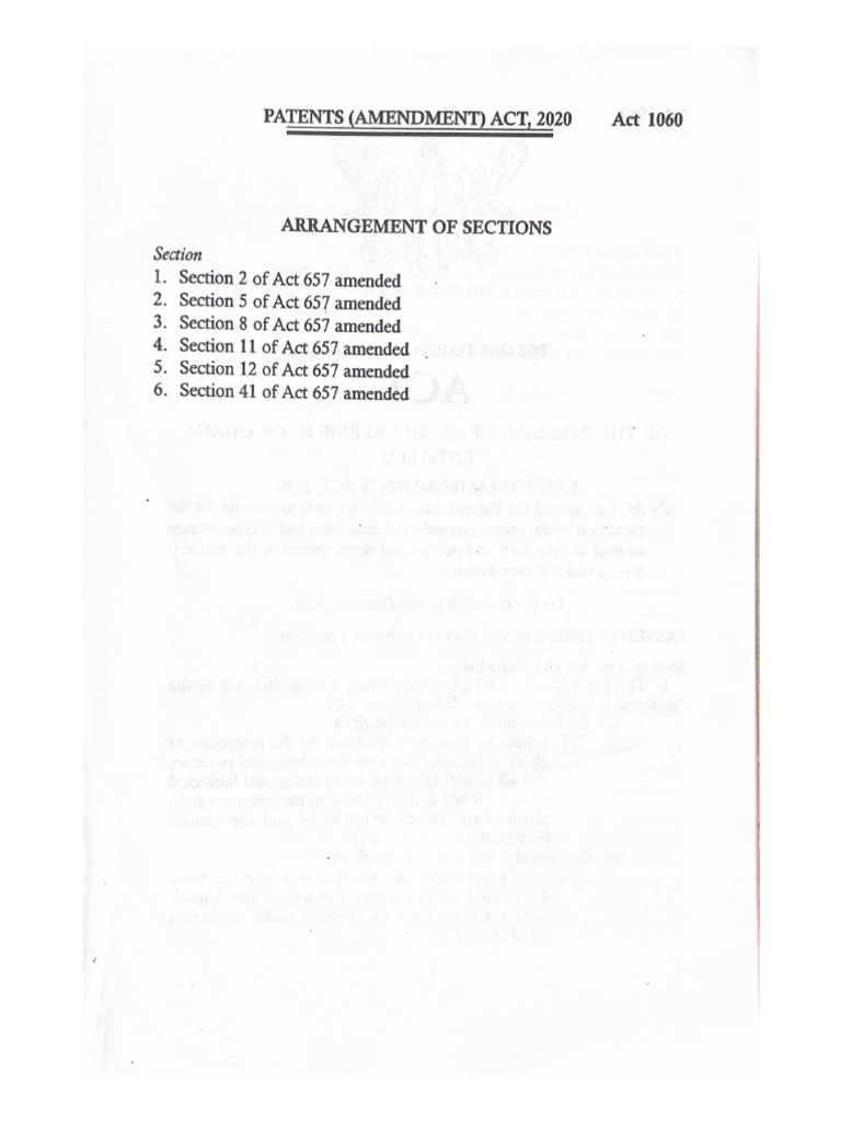 Patents (Amendment) Act, 2020 | PDF