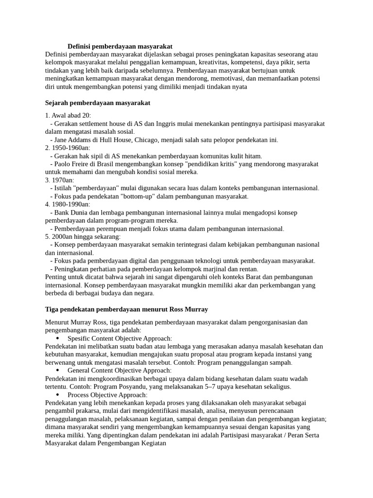 Definisi Pemberdayaan Masyarakat | PDF